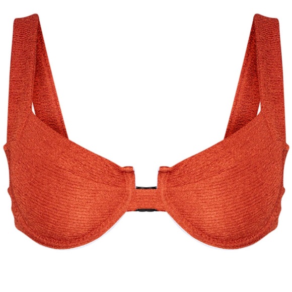 PrettyLittleThing | Swim | Brown Mini Crinkle Underwired Square Neck ...